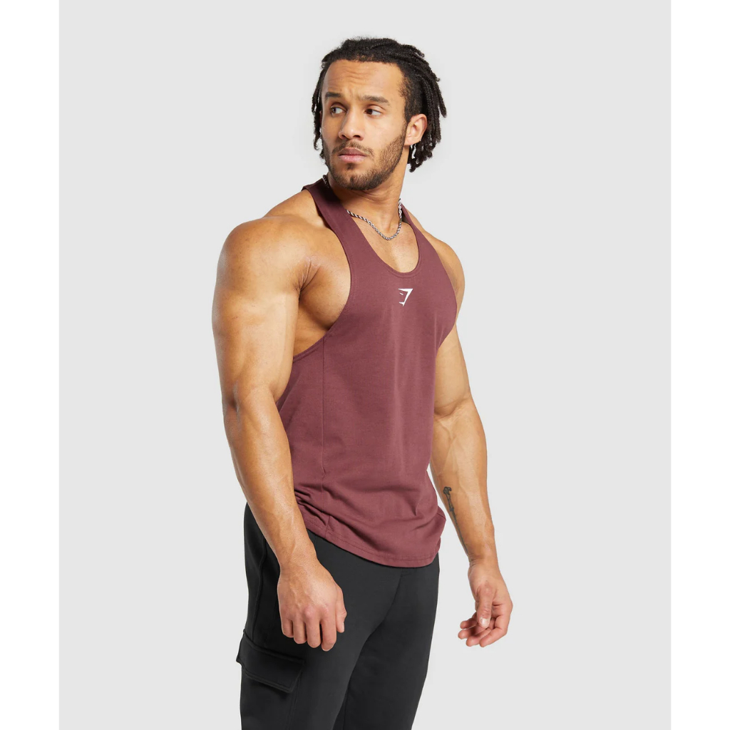 Jual Baju Fitness Pria GS React Stringer Men's Sport Gym - Burgundy ...