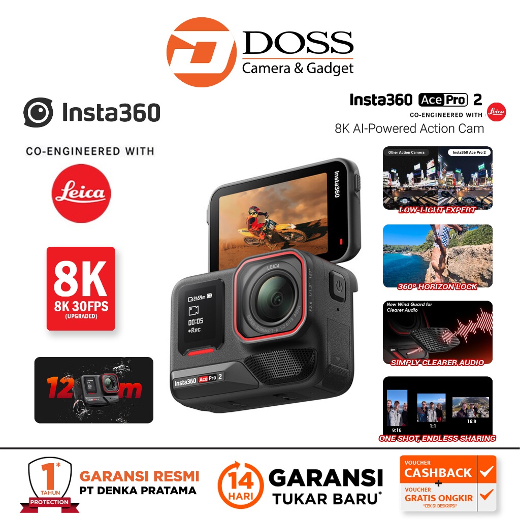 Jual Insta360 Ace Pro 2 8K AI Powered Action Camera Leica Insta 360 ...