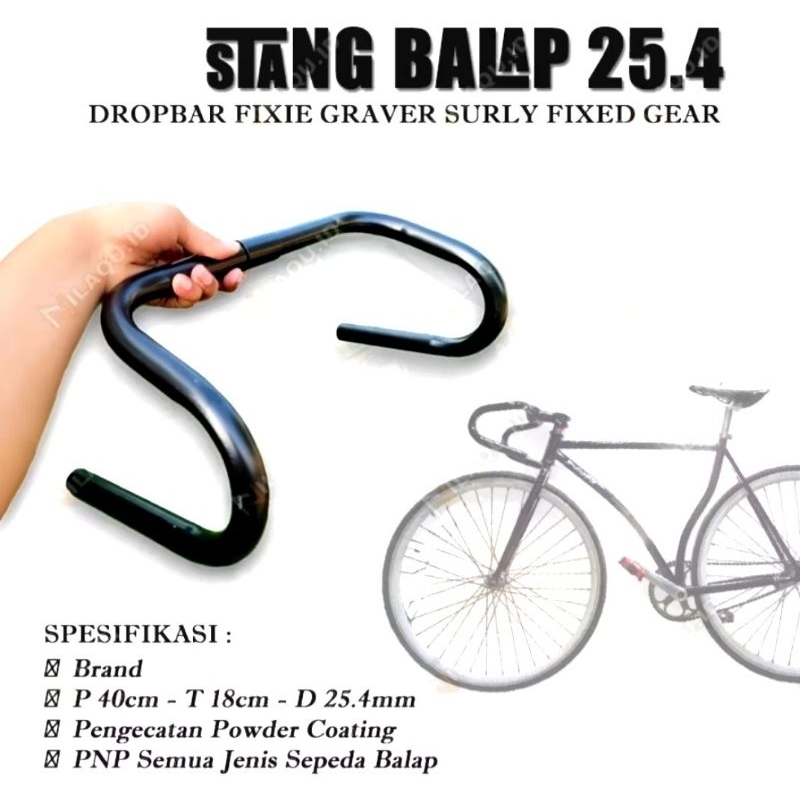 Jual Dropbar fixie standar roadbike 25.4 stang sepeda balap touring ...
