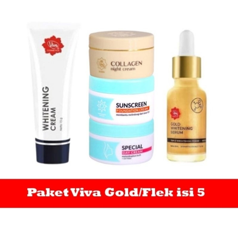 Jual Paket Viva Flek Hitam+ Serum Gold Glowing 5in1 | Shopee Indonesia