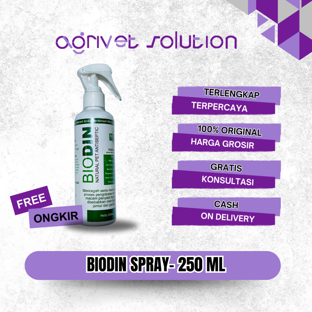 Jual Biodin Spray 250 ml - Biodin untuk PMK Sapi - Antiseptic Semprot ...