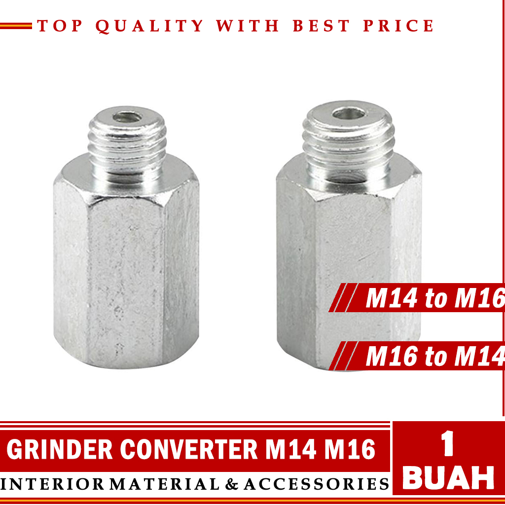 Jual Adaptor Konverter Penyambung As Drat Baut Mesin Gerinda M14 to M16 M16 to M14 | Shopee ...