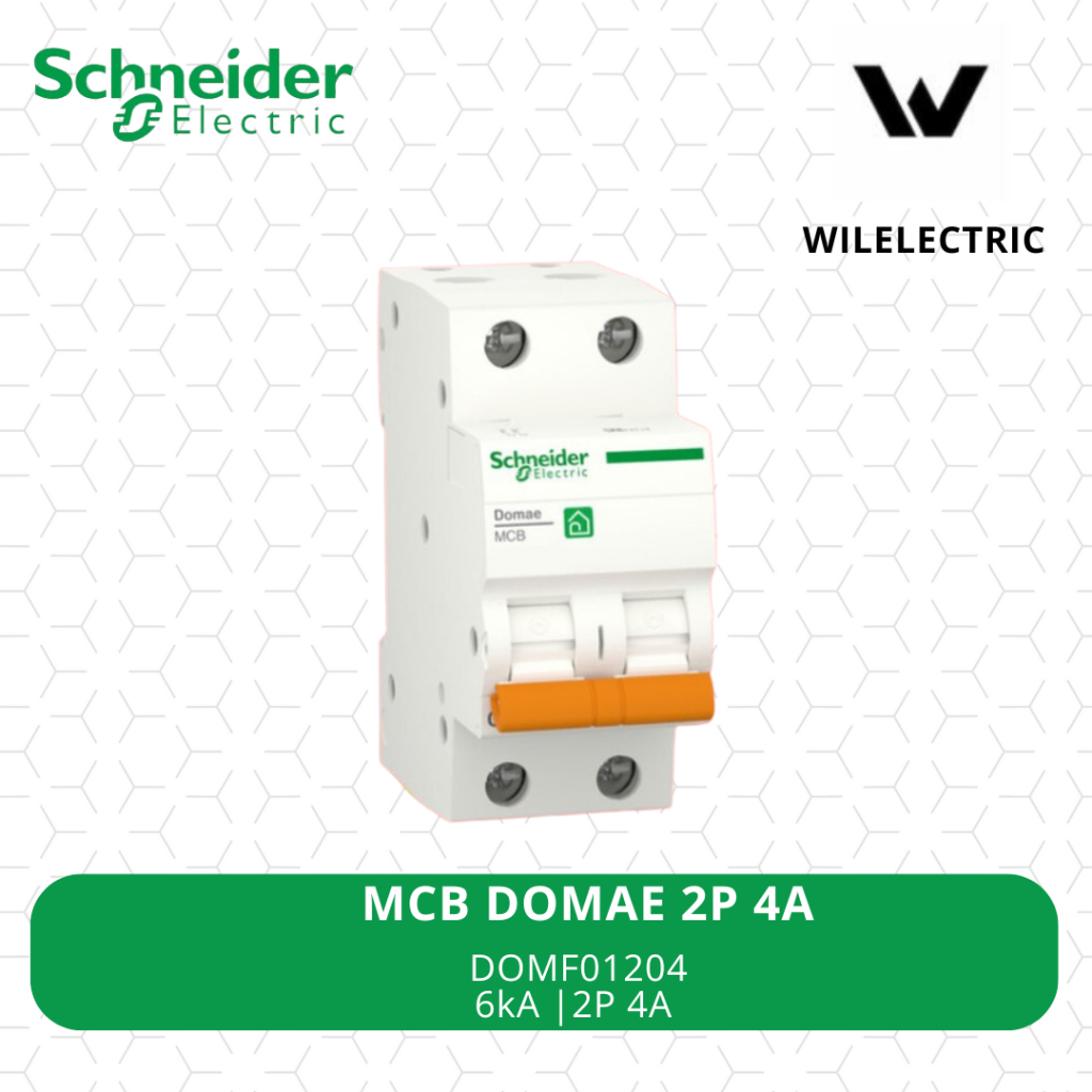 Jual MCB Schneider DOMAE 2 phase / 2P 4A / 4 A oren Merlin Gerin Miniature Circuit Breaker new 6 ...