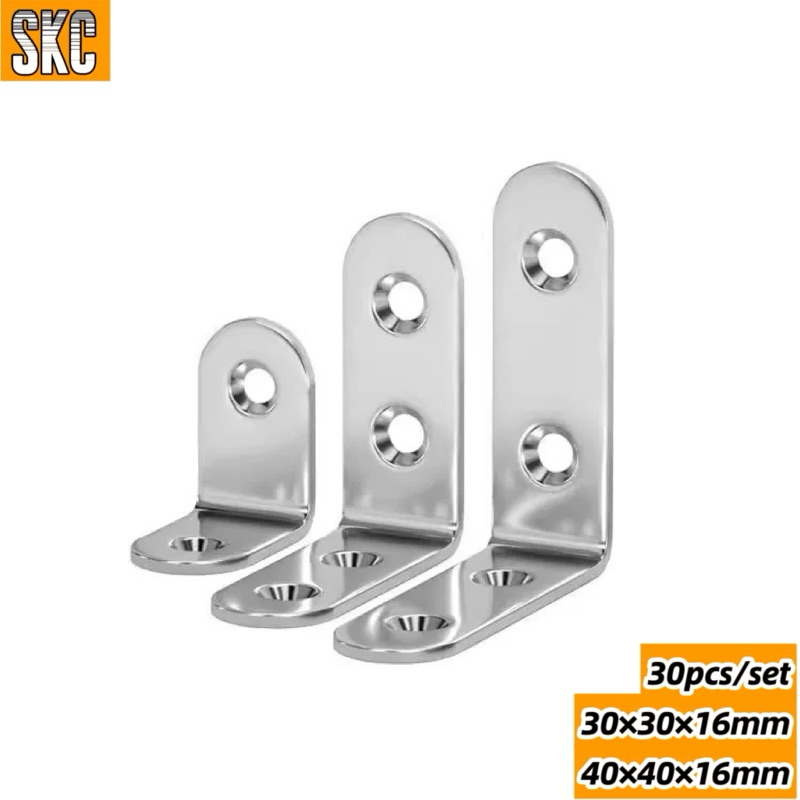 Jual 30pcs 30×30 40×40mm Siku Penyangga Rak Dinding Stainless Steel ...