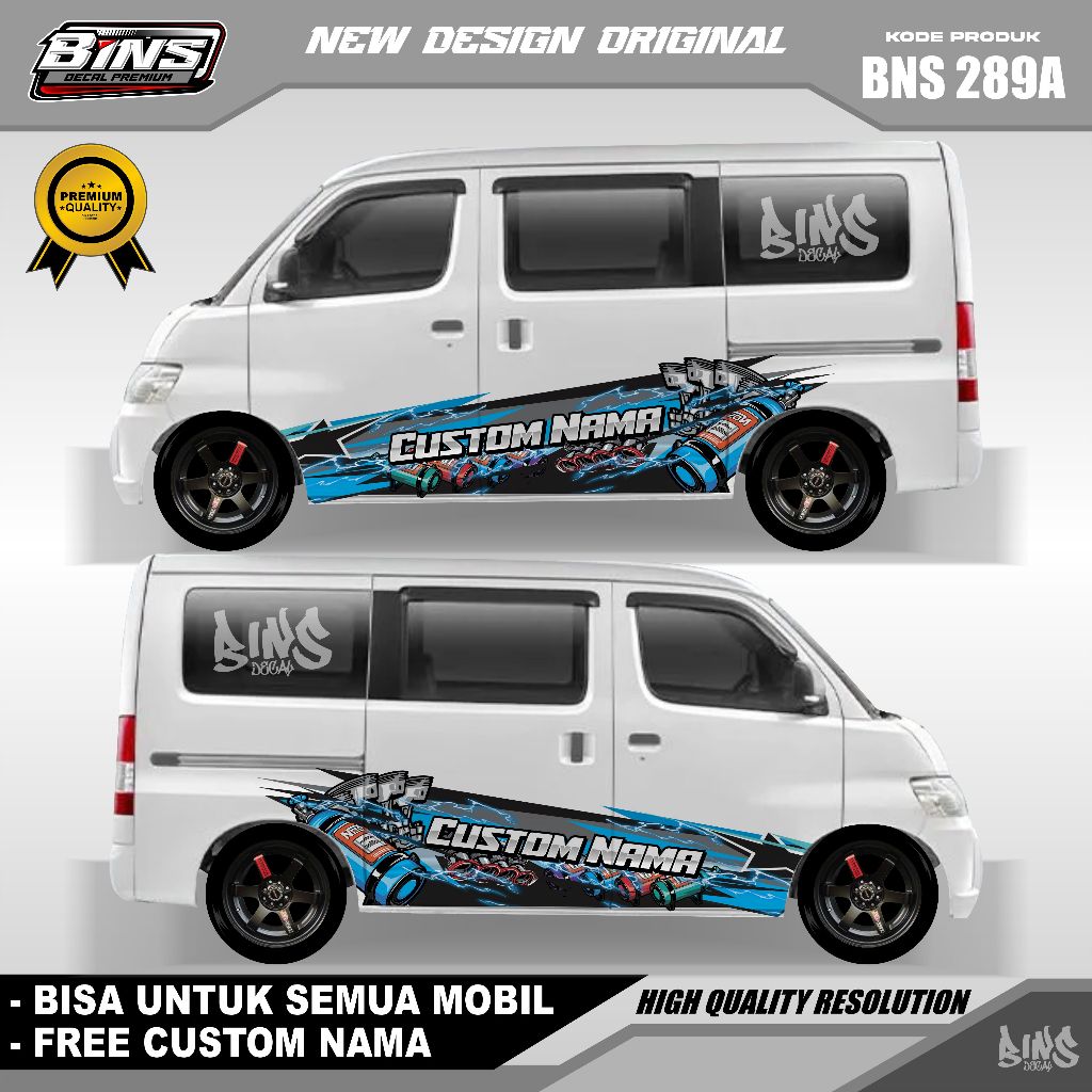 Jual BNS289-STIKER DECAL MOBIL MINIBUS BLINDVAN LUXIO GRANDMAX APV ...