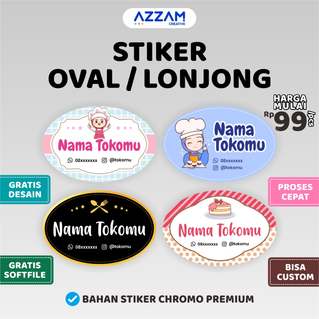 Jual STIKER / STICKER / STIKER OVAL / STIKER LONJONG / STIKER LABEL ...