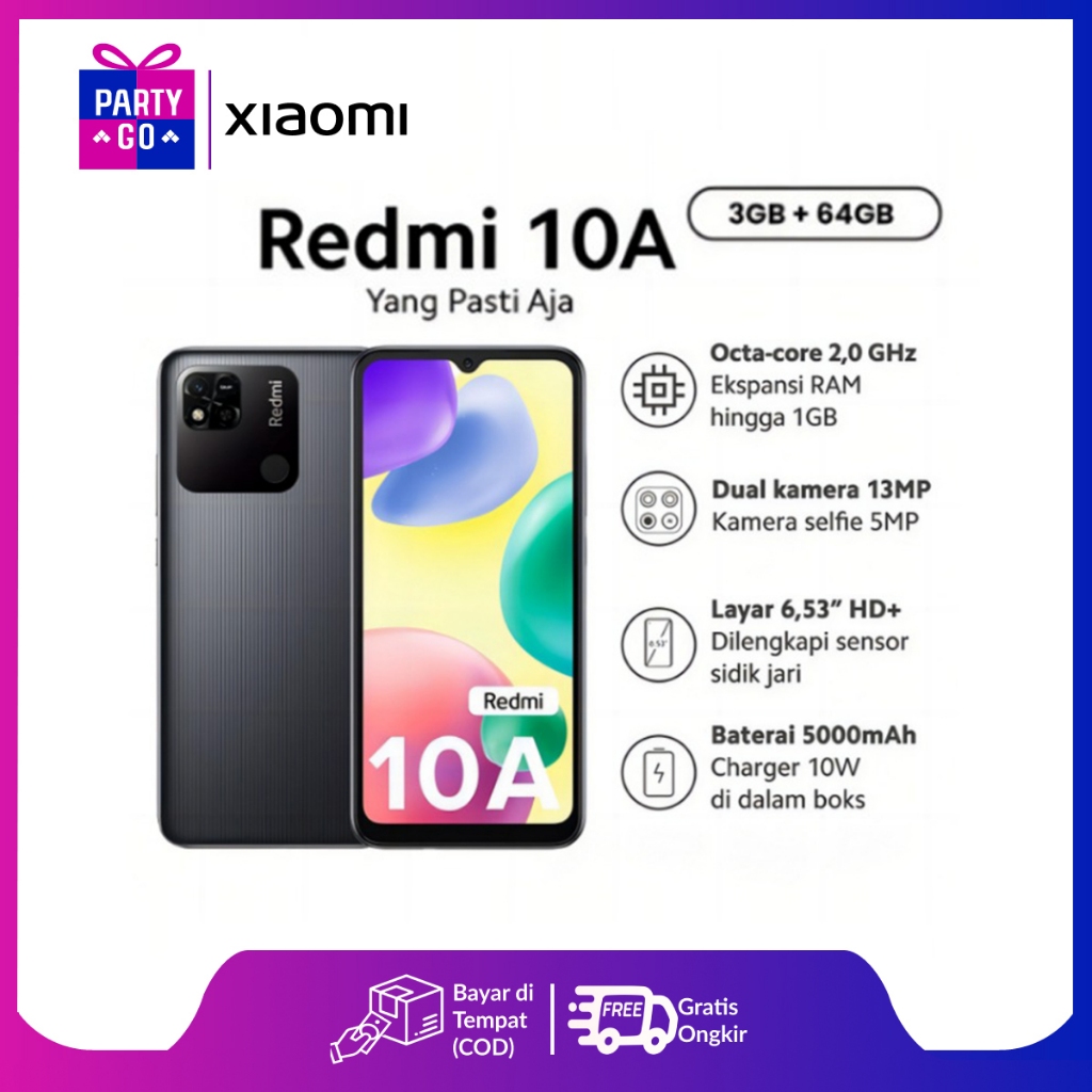 Jual (Second Handphone) Xiaomi Redmi 10A 2GB + 32GB | 3GB + 32GB | 3GB + 64GB Flash Sale ...