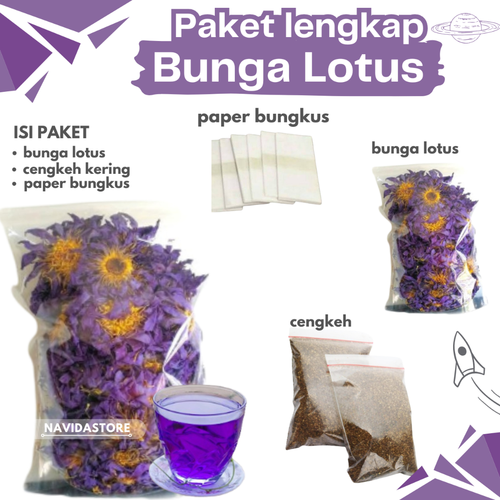 Jual PAKET BUNGA LOTUS KERING / BUNGA LOTUS KERING 10 GR | Shopee Indonesia