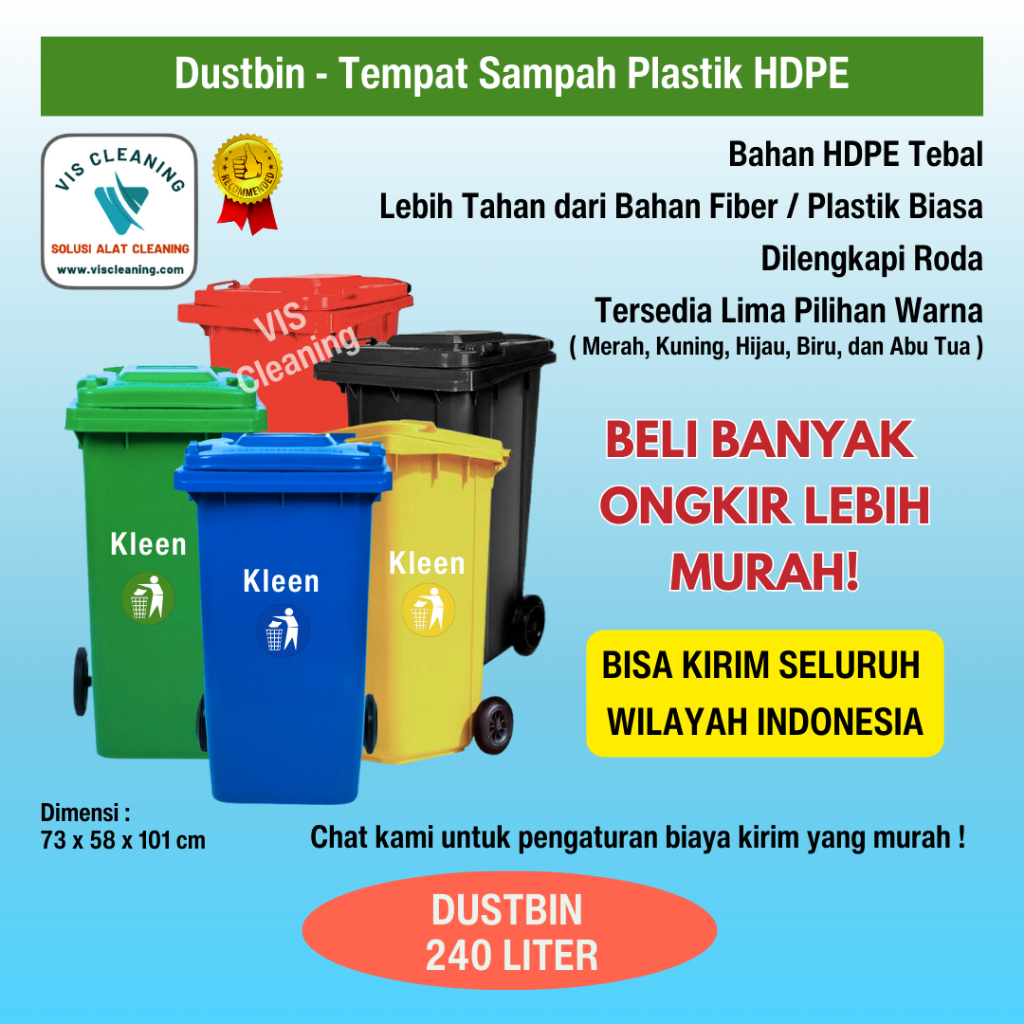 Jual Tempat Sampah Plastik KLEEN 240 L ( Plastic Dust Bin Sulo ...