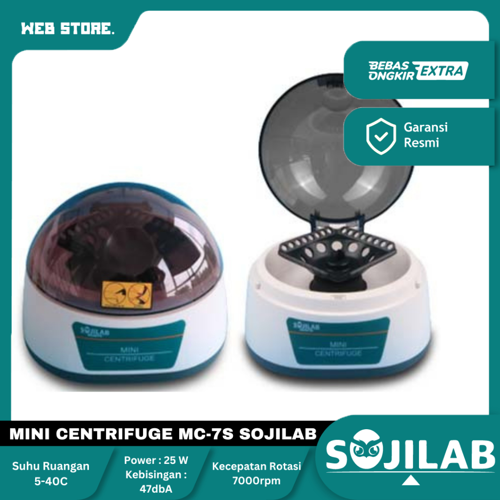 Jual Mini Centrifuge Spindown Micro Alat PRP Test Lab Sojilab MCL-7S ...