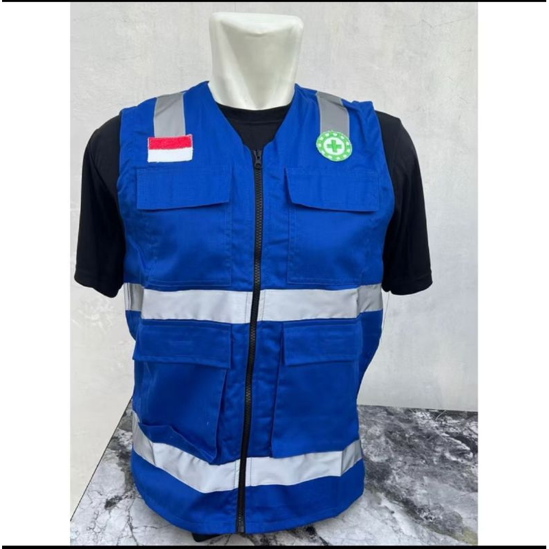 Jual Rompi safety first Biru|rompi lapangan|rompi tambang | Shopee ...