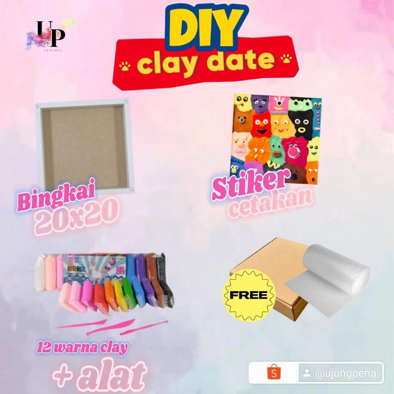 Jual PAKET KIT DIY CLAY | DIY CLAY DATE | IDE DATE CLAY | FRAME CLAY ...