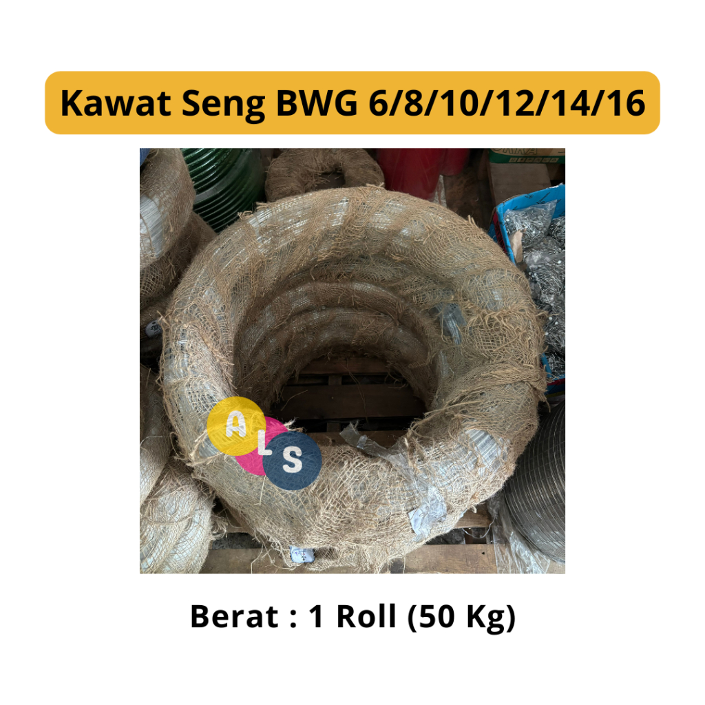 Jual Kawat Seng/Kawat Galvanis/50Kg/BWG 8/10/12/14/16/Kawat Ikat | Shopee Indonesia