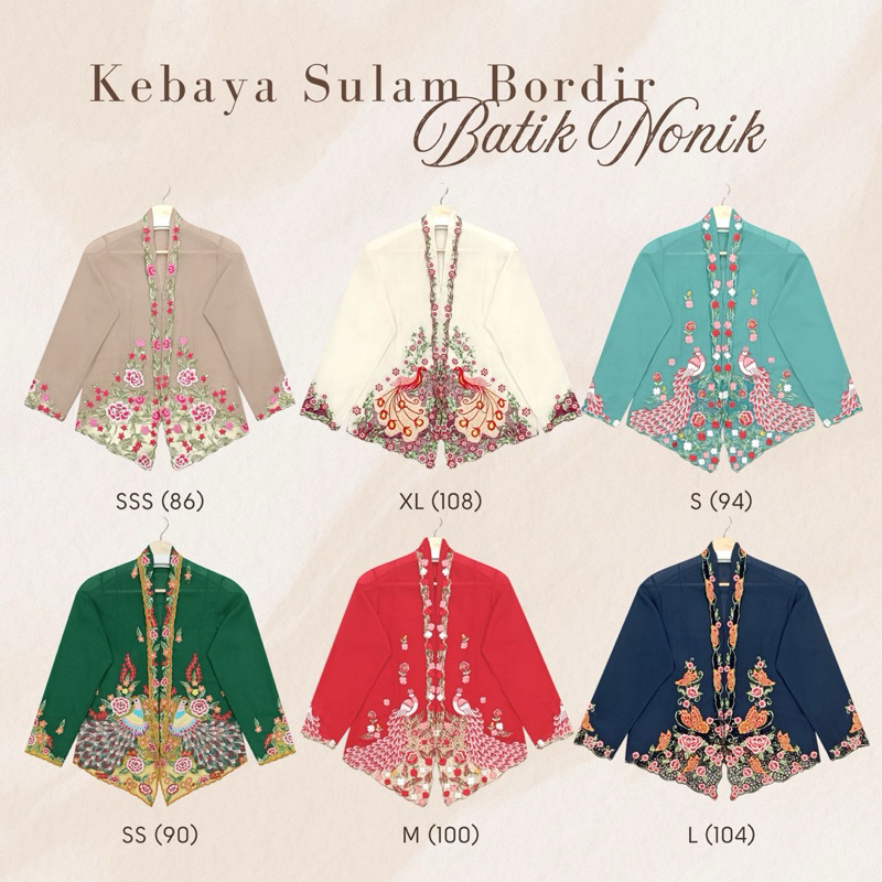 Jual BATIK NONIK kebaya encim sulam bordir embroidery kebaya peranakan ...