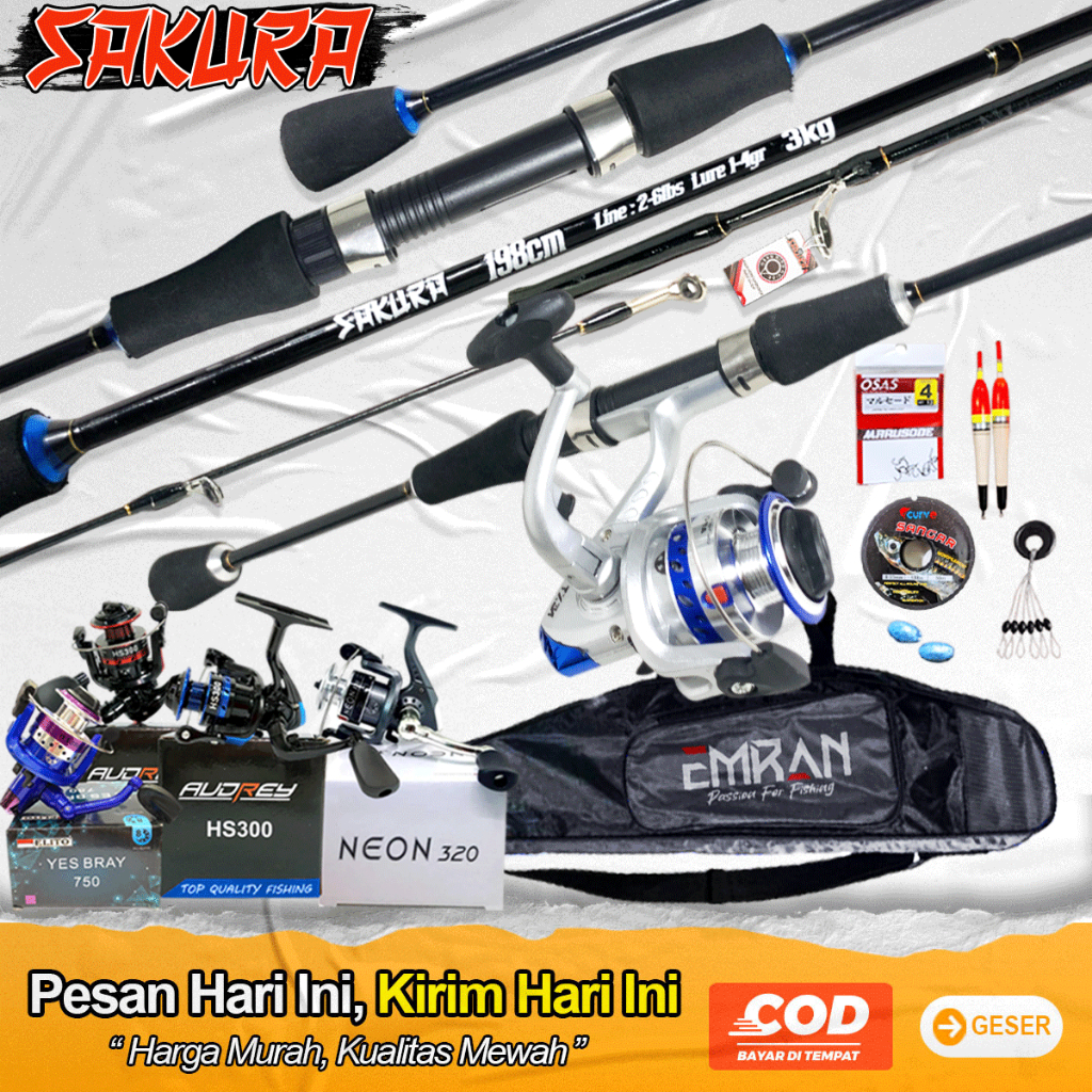 Jual SET Lengkap Joran Casting UL Sakura + Reel Spool Besi Lengkap ...