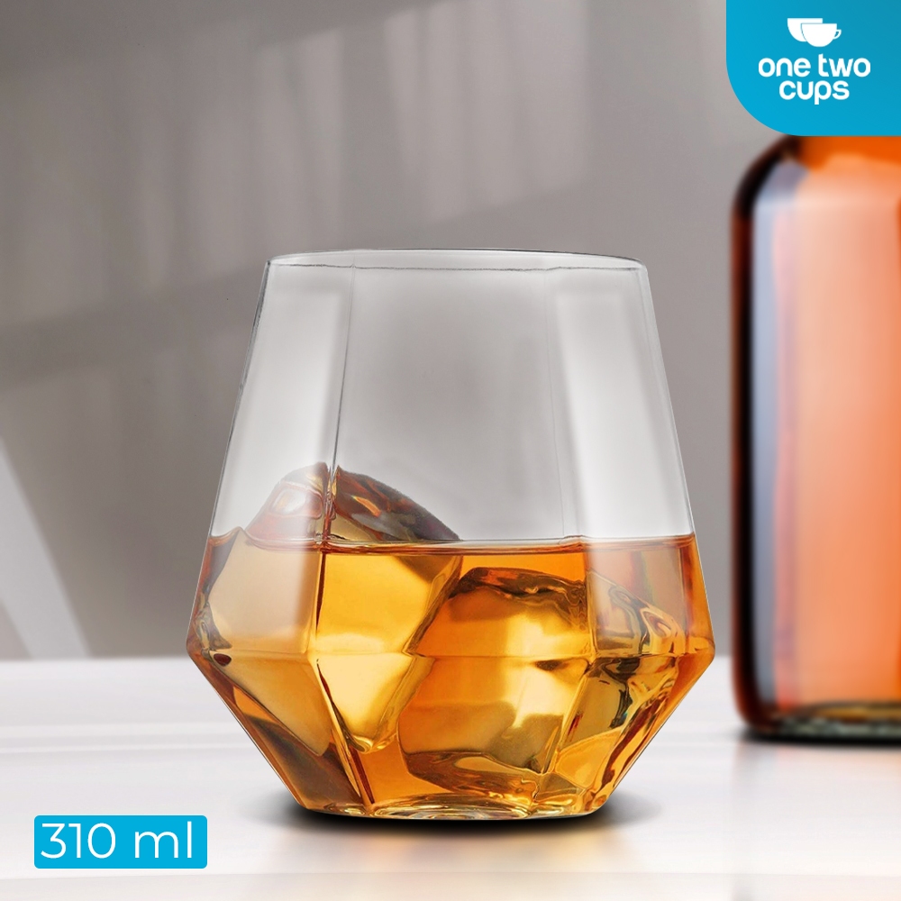 Jual One Two Cups Gelas Minuman Diamond Crystal Borosilicate Glass 310ml Style 1 - GW107 - Clear ...
