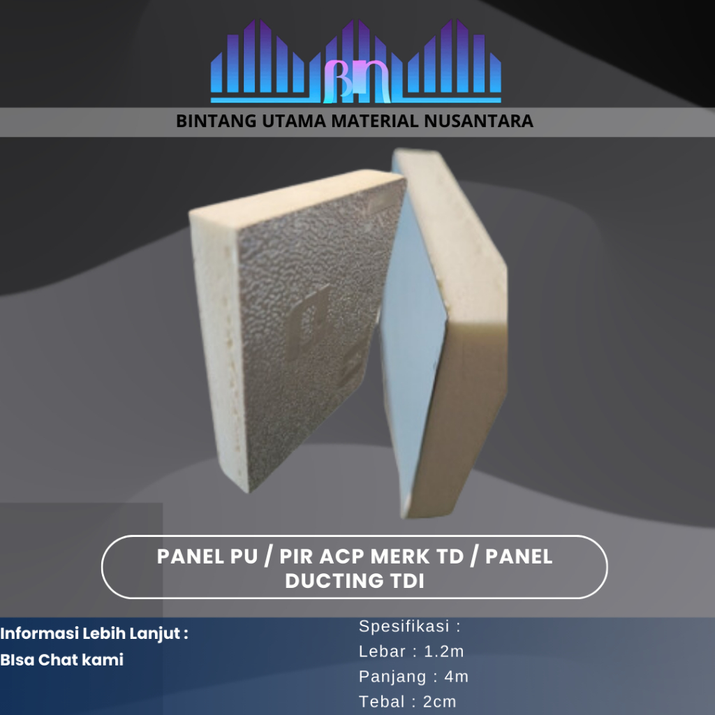 Jual Panel PU / PIR ACP merk TD - Panel Ducting TDI | Shopee Indonesia