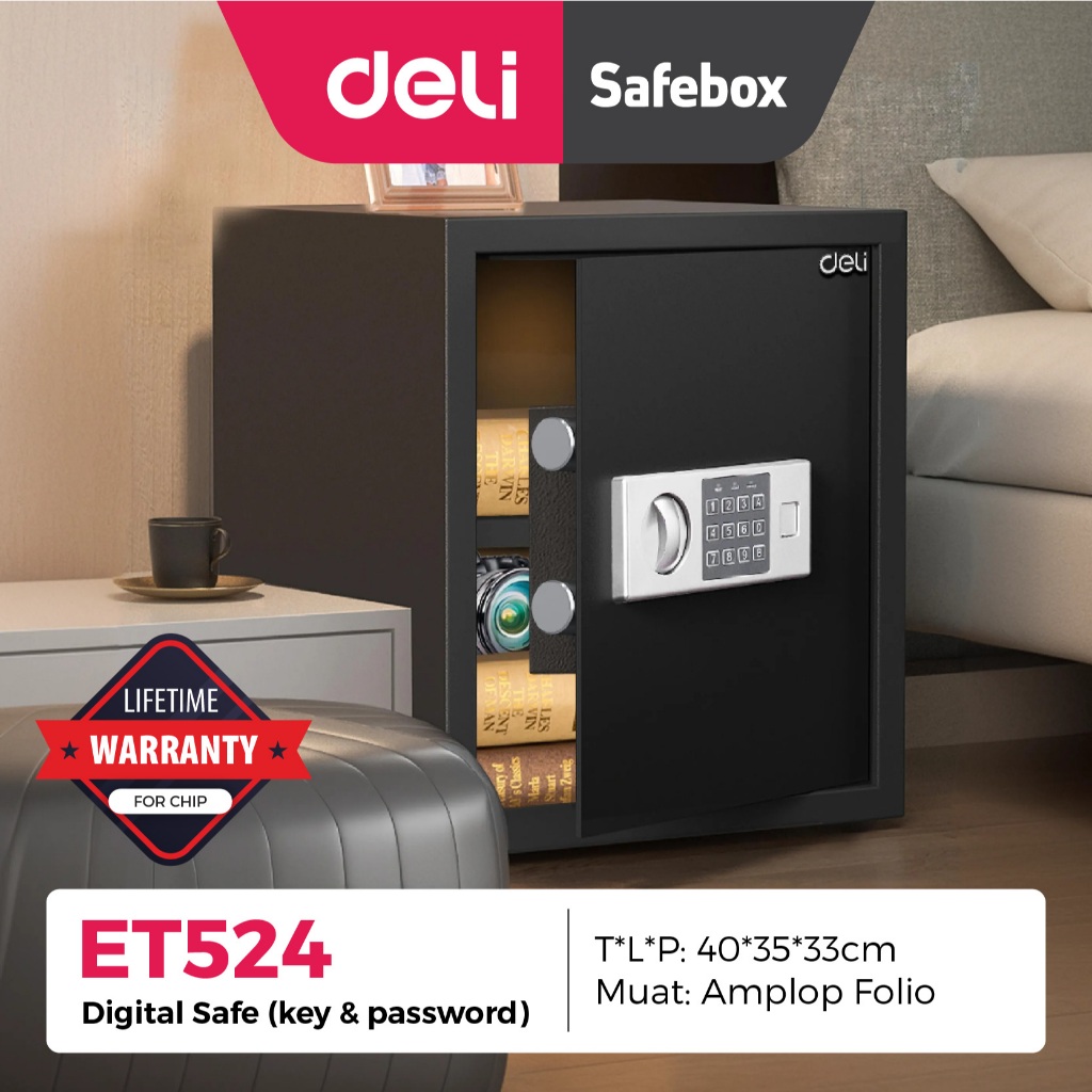 Jual Deli Brankas Digital/ Deli Safe Box Digital 35x33x40 - ET524 ...