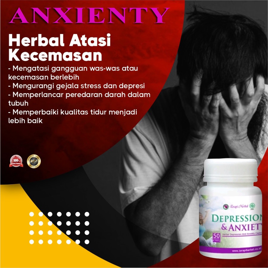 Jual OBAT TENANG "ANXIETY" HERBAL100 ALAMI-Mengatasi-Gangguan-Cemas-was ...