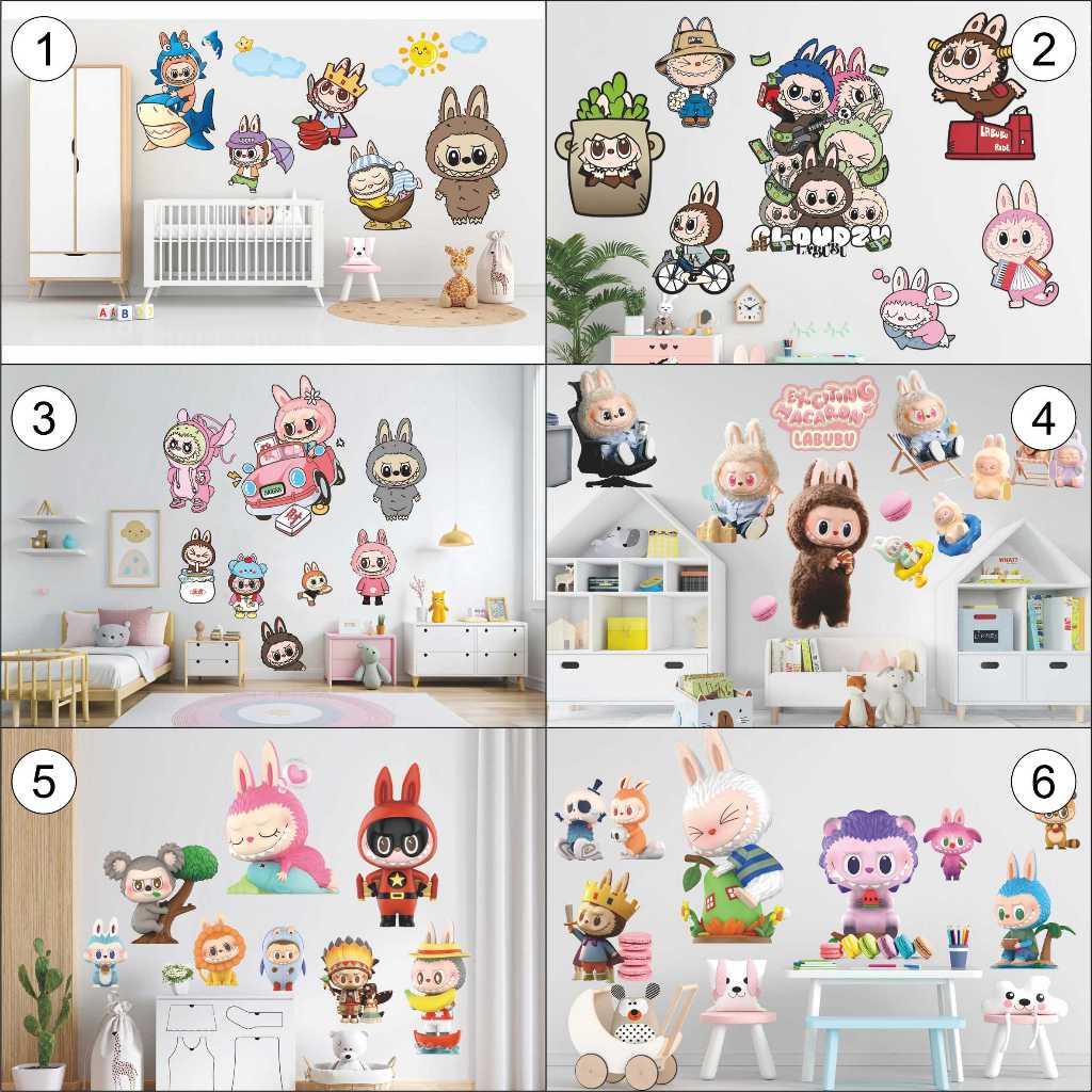 Jual Semesta Wall Sticker Motif Labubu Stiker Dinding Wallsticker SMST ...