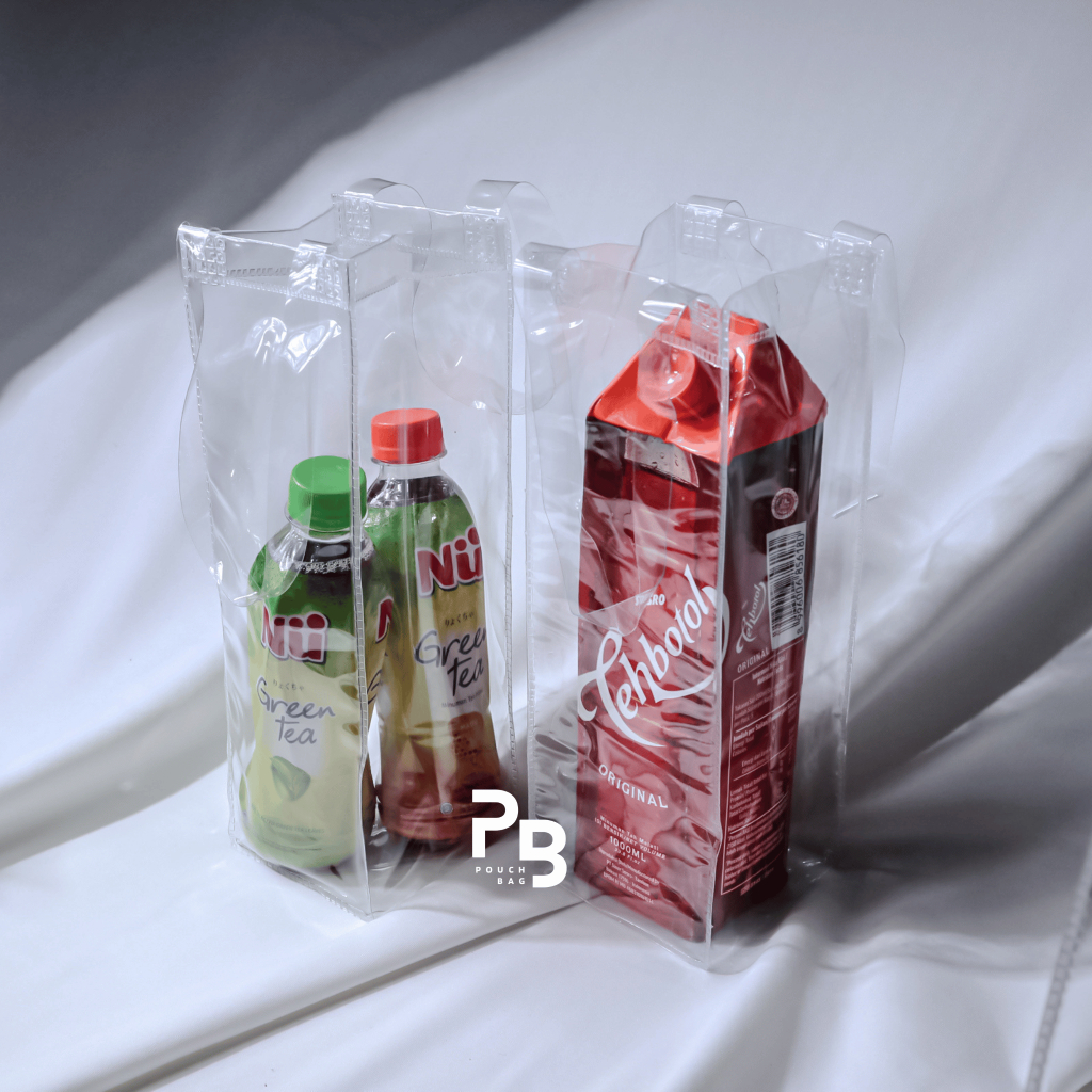 Jual 025 GROSIR 1 Liter Tas Mika PVC Polos Goodiebag Kantong Botol Kopi ...
