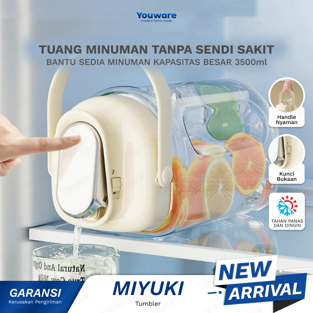Jual Youware - Miyuki Botol Minum Dispenser Kulkas Dengan Saringan Kapasitas Besar 3500ml ...