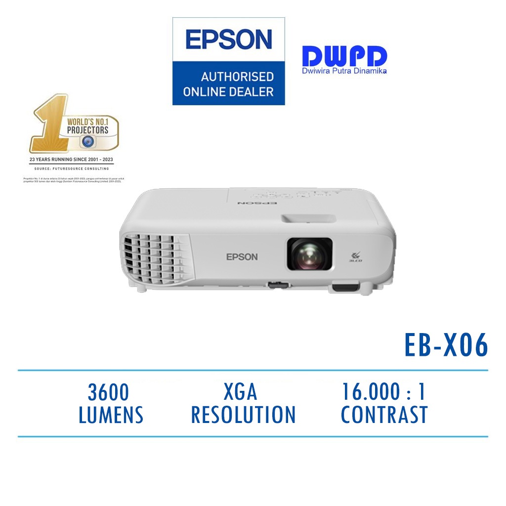 Jual EPSON Projector EB-X06 XGA 3600Lumens 3LCD | Shopee Indonesia