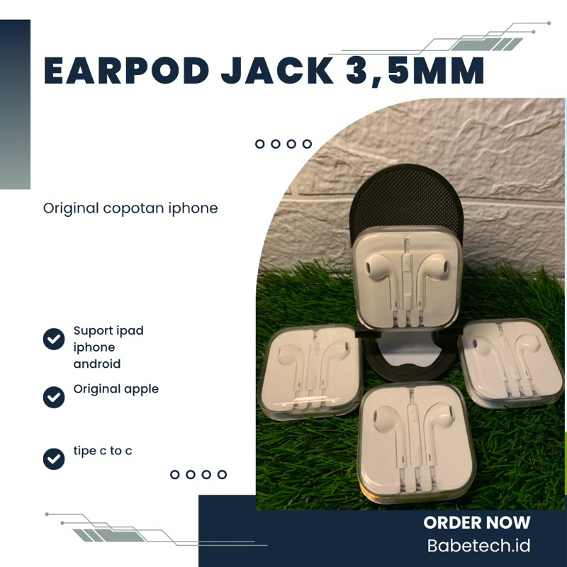 Jual EARPHONE / EARPOD JACK 3,5mm COPOTAN | Shopee Indonesia