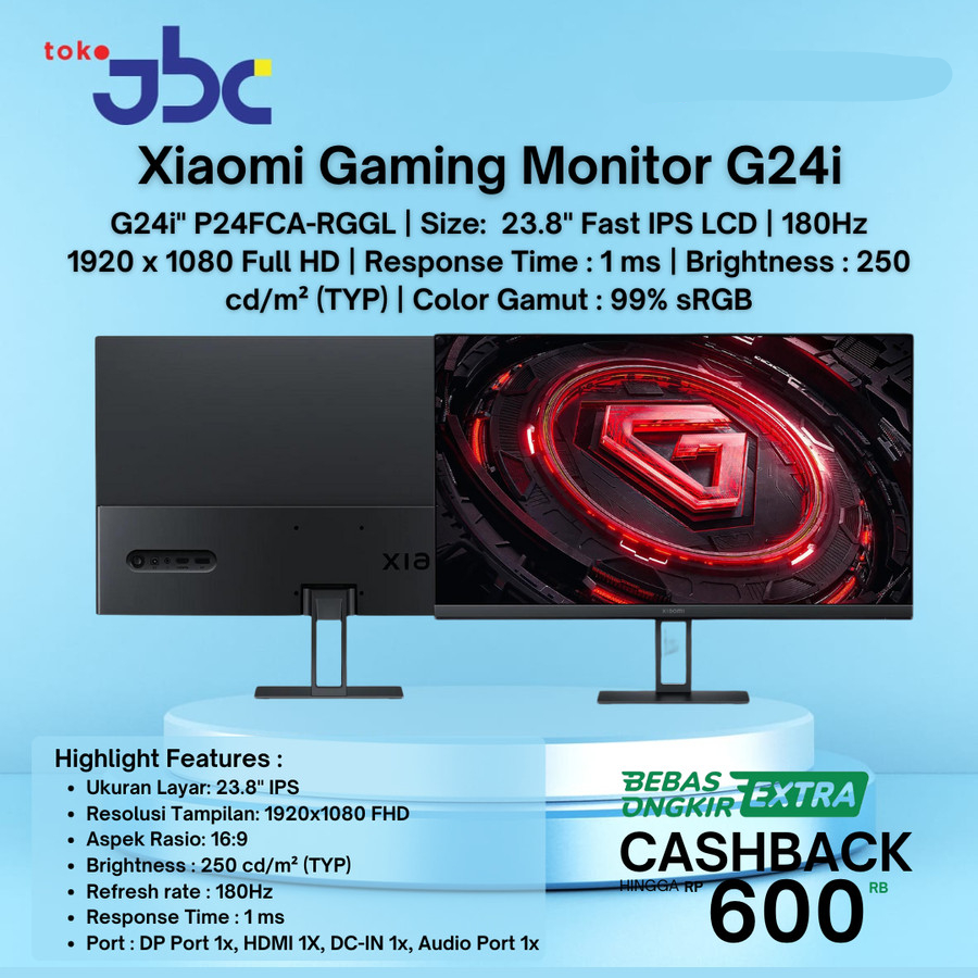 Jual Xiaomi Mi Monitor 24" G24i 180Hz Fast-IPS FreeSync Gaming Garansi ...
