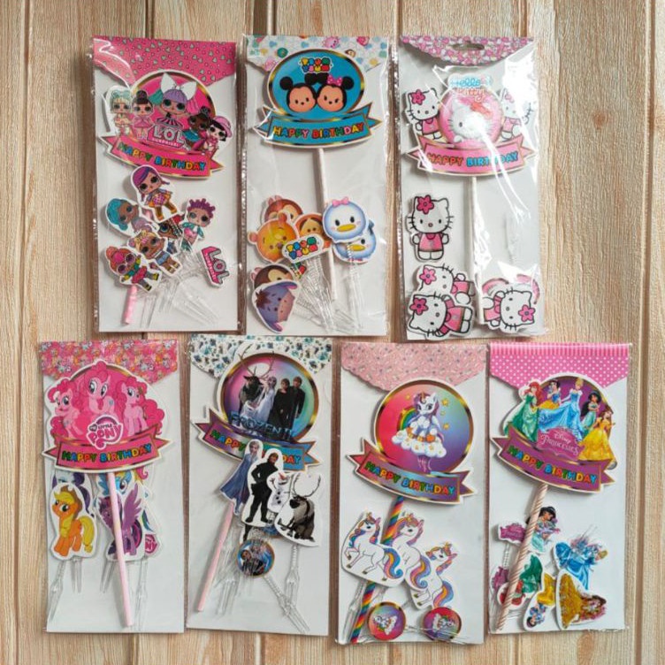 Jual Produk Viral CAKE TOPPER KERTAS KARAKTER HIASAN KUE TOPPER KERTAS ...