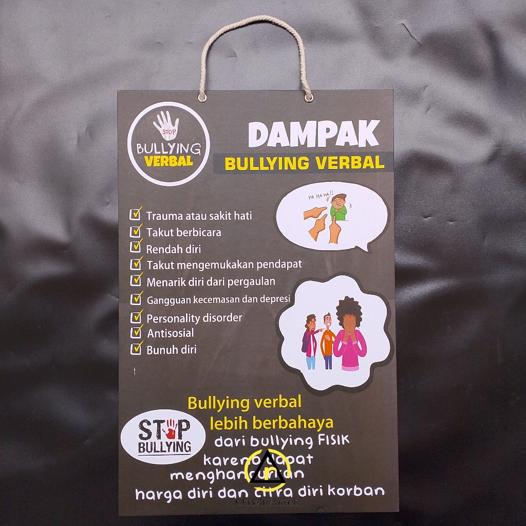 Jual Hard Poster Stop Bullying Verbal - Dampak Bullying Verbal - Hard ...