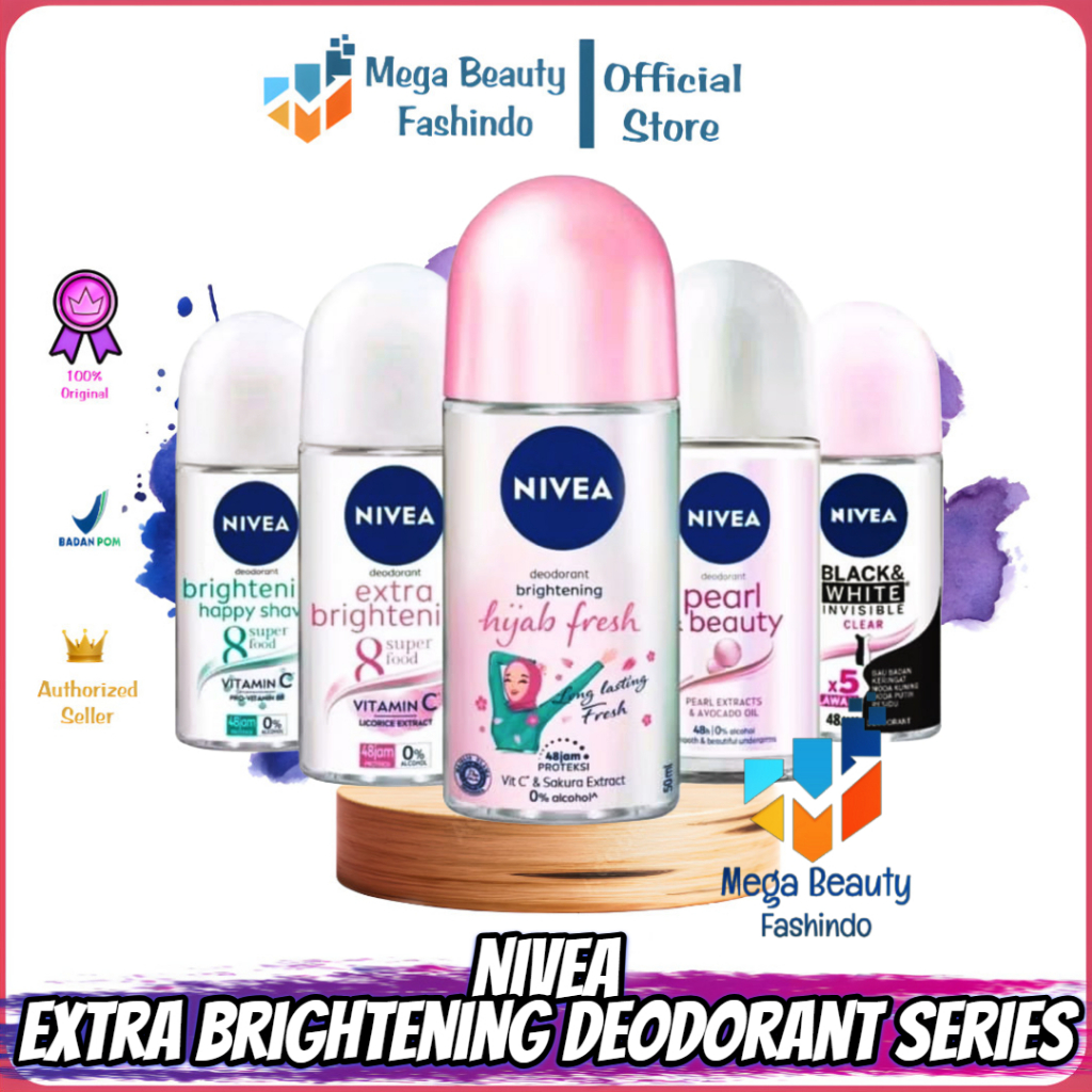Jual NIVEA Deodorant Female | Women | Roll On Extra Brightening Series ...