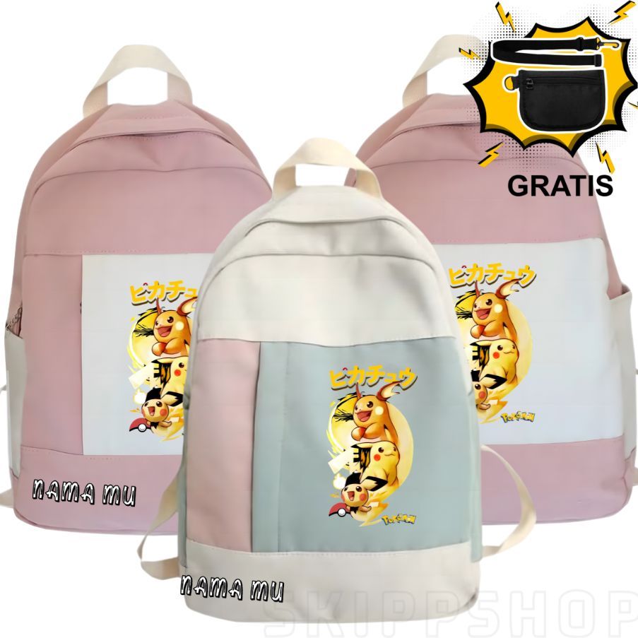 Jual Tas Ransel Pokemon Aesthetik Sekolah Anak Laki Perempuan Motif ...
