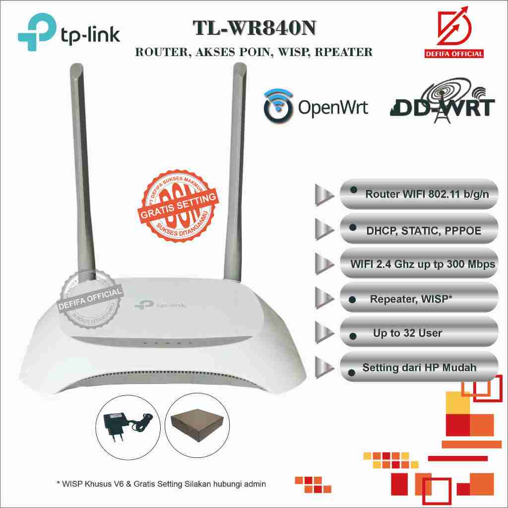Jual Router Wireless Wifi TP-Link tplink TL-WR840N DDWRT OPENWRT WISP ...