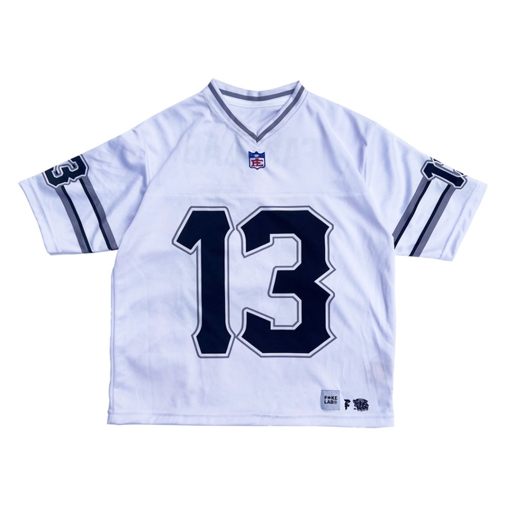 Jual Fakelab White NFL Jersey Number 13 Boxy / Baseball Putih ...
