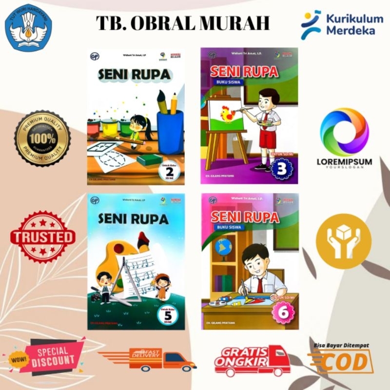 Jual BUKU SISWA SENI RUPA ( GP ) GILANG PRATAMA KELAS 2, 3, 5, 6 SD/MI KURIKULUM MERDEKA ...