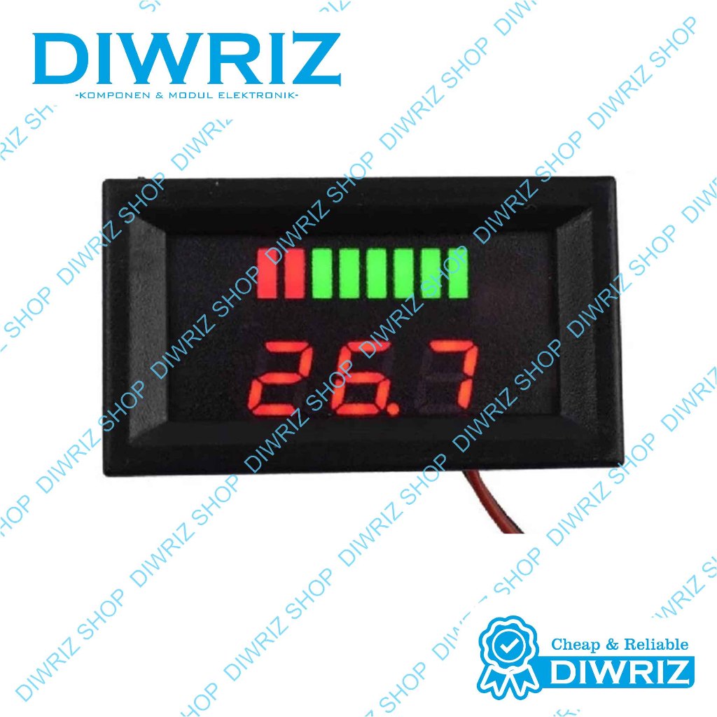 Jual Voltmeter Indikator Level Pengisian Baterai Aki 12V - 72V | Shopee Indonesia