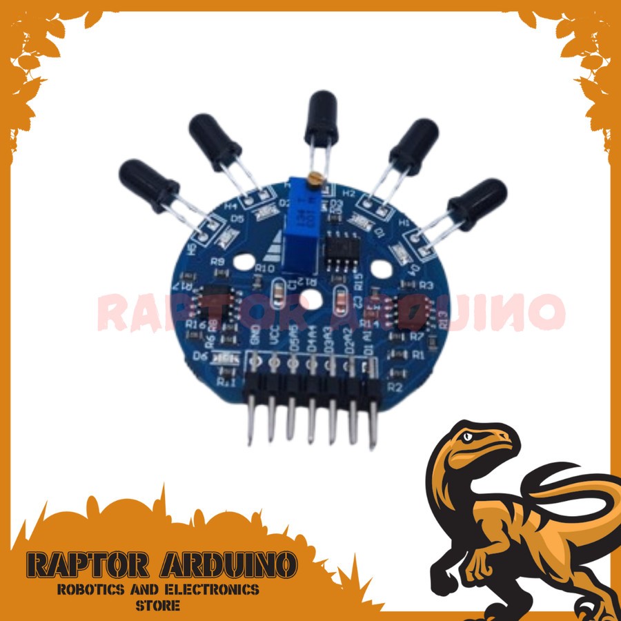 Jual Flame sensor api 5 Channel detector pendeteksi Fire module for ...