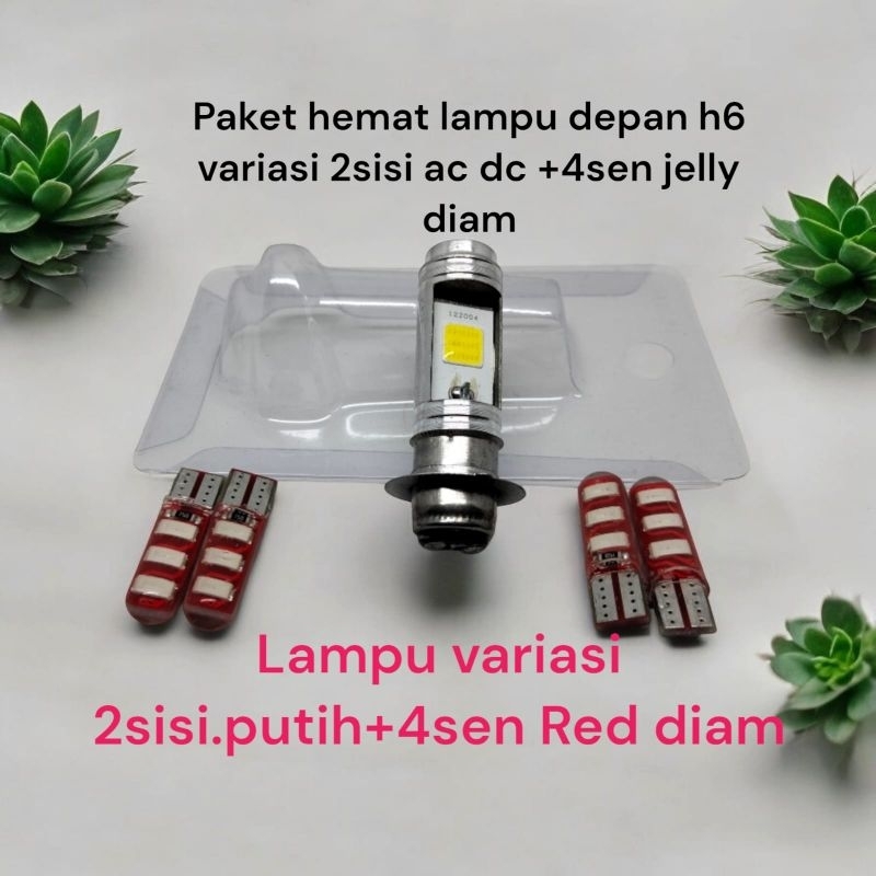 Jual (PAKET HEMAT LAMPU VARIASI 2 IN 1) LAMPU UTAMA LED 2 SISI AC DC 4 PSC LAMPU SEIN JELLY NO ...