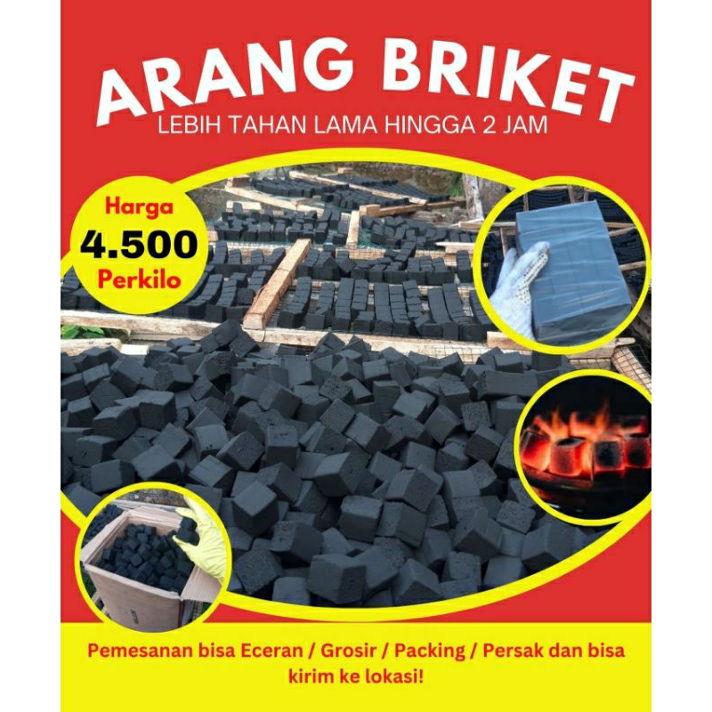 Jual Arang Briket Termurah Dari bahan Batok Kelapa lebih tahan lama ...