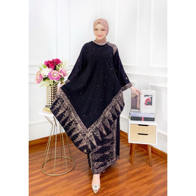 Jual SETELAN DRESS WAJIK REYNA PUCUK HITAM B | Shopee Indonesia