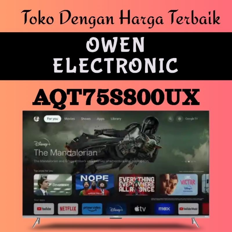 Jual AQUA 75 inch 4K QLED GOOGLE SMART TV AQT75S800UX WITH DOLBY ATMOS 75S800UX | Shopee Indonesia