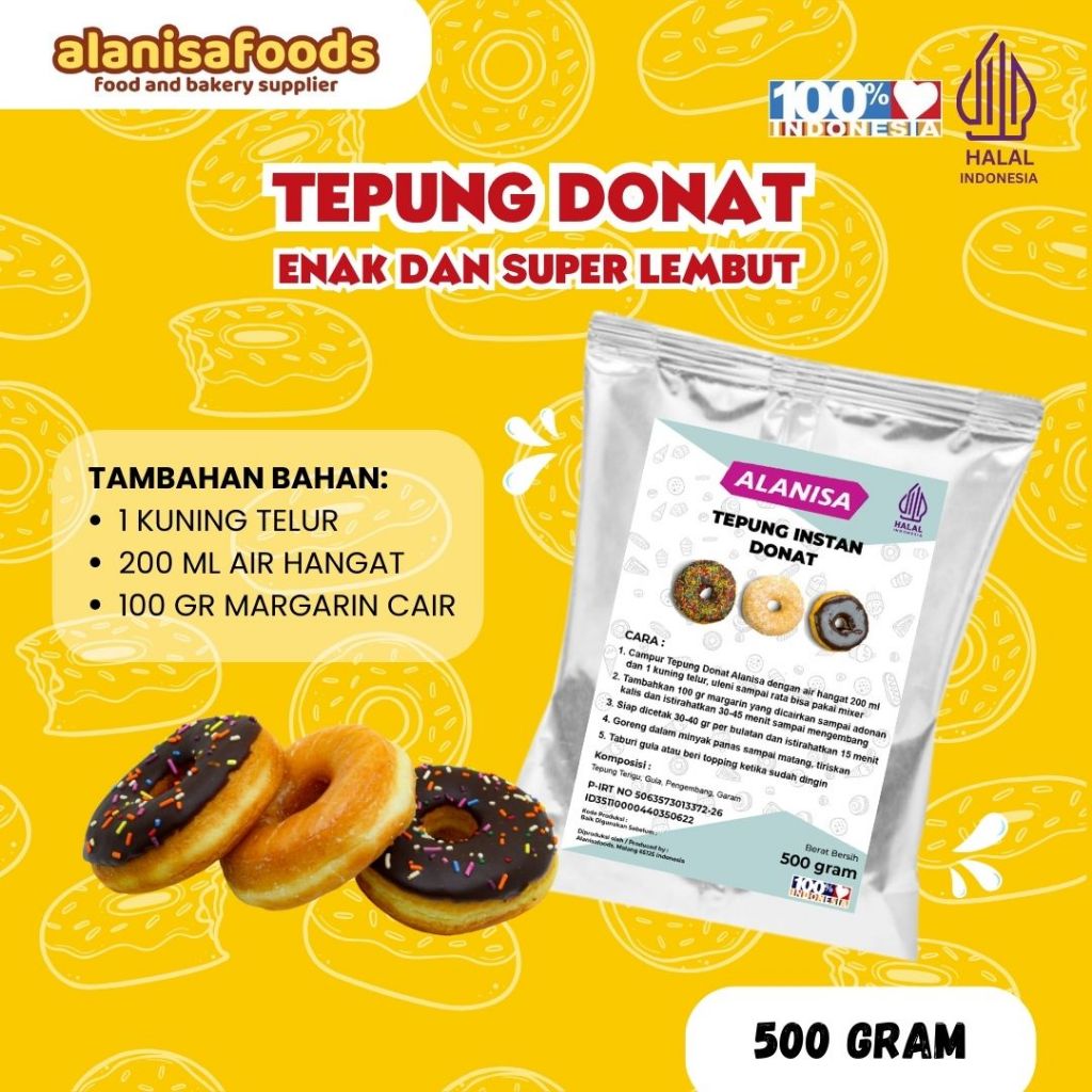 Jual Tepung Donat Premix Original Super Empuk500gr | Shopee Indonesia