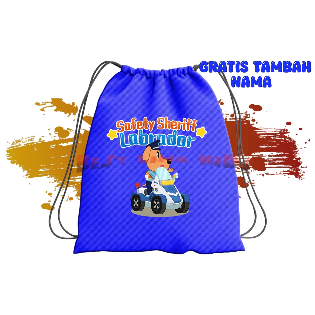 Jual Tas Serut Anak Safety Sheriff Labrador String Bag Labrador ...