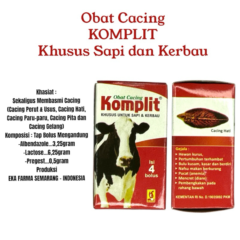 Jual Obat Cacing Sapi dan kerbau KOMPLIT EKA FARMA Manjur basmi ...