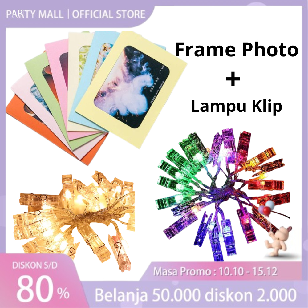 Jual Paket Hemat Lampu Klip Dan Frame Photo Lucu / 1 set Lampu dan ...