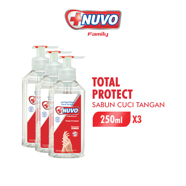 Jual Nuvo Sabun Cuci Tangan Merah Total Protect Botol 250 ml x3 ...