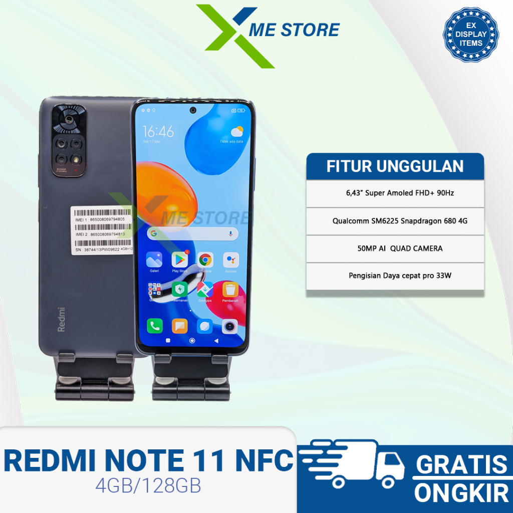 Jual REDMI NOTE 11 NFC 4/128GB EX RESMI - UNIT ONLY | Shopee Indonesia