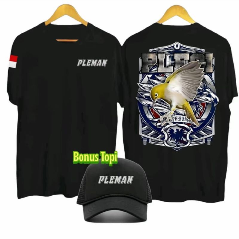 Jual KAOS PLECI PLEMAN FREE TOPI CORAK ABU ABU | Shopee Indonesia