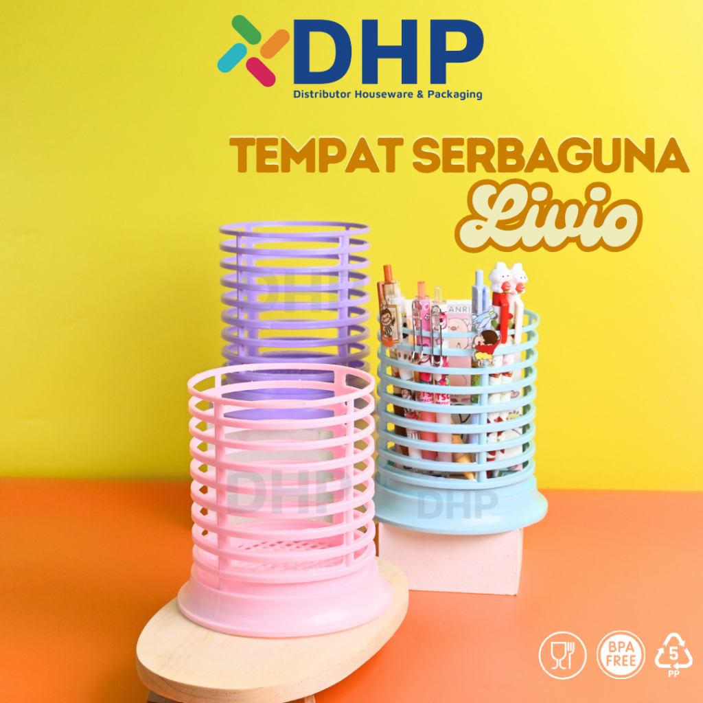 Jual LIVIO Tempat Sendok / Alat Tulis Kantor ATK Serbaguna Wadah Plastik Garpu Sumpit ...